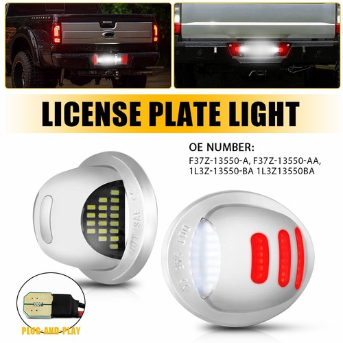 2 LED Plate License Light Assembly Replacement For Ford F150 F350 F250 ...