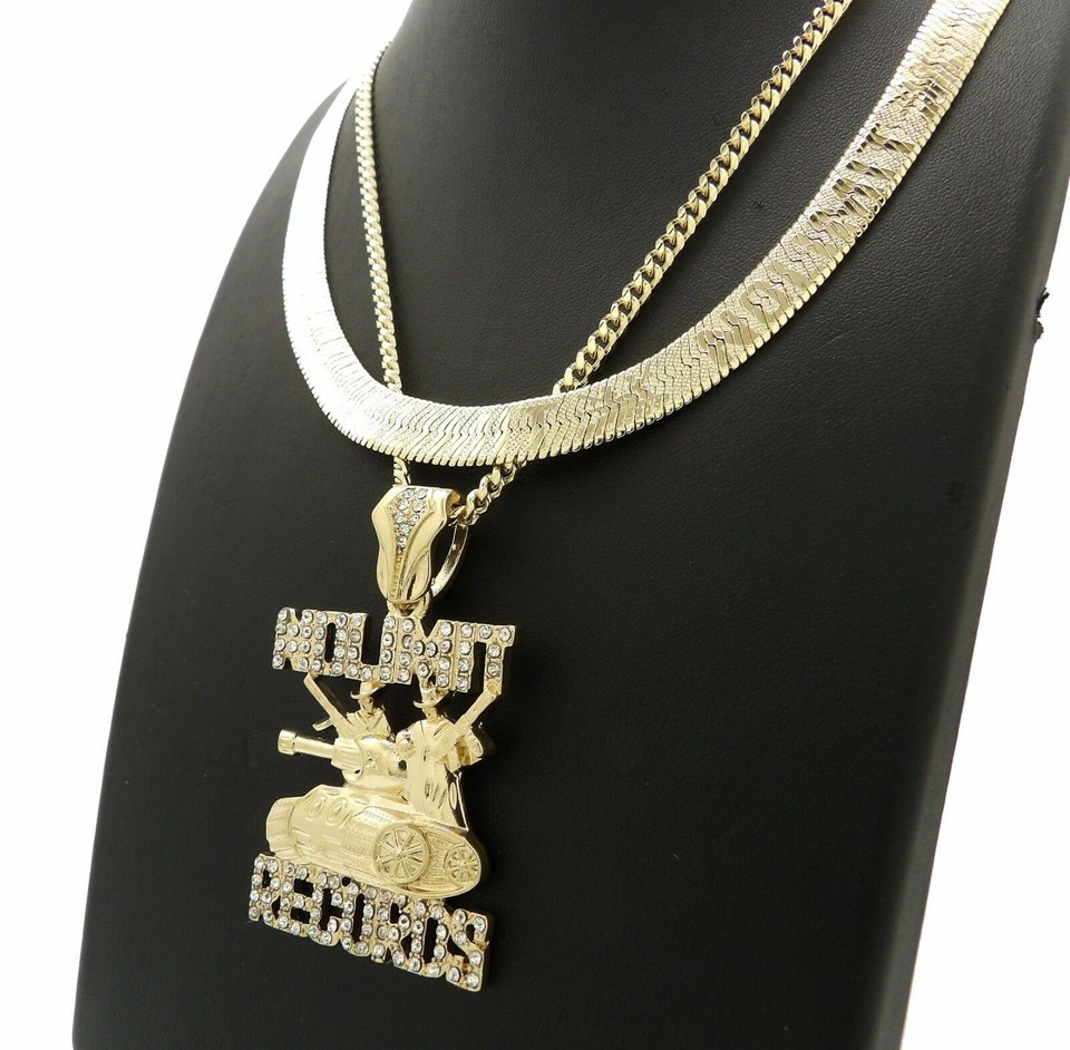 HIP HOP NO LIMIT RECORDS 24" CUBAN CHAIN & 20" HERRINGBONE CHAIN ...