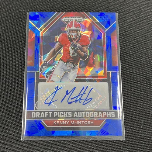 KENNY MCINTOSH 2023 PRIZM DRAFT ROOKIE BLUE ICE RC AUTO /35 SP GEORGIA ...