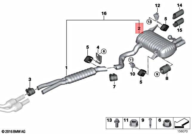 OEM 2006 BMW 3.0l E90 330xi Rear Muffler 18307566933 for sale online | eBay