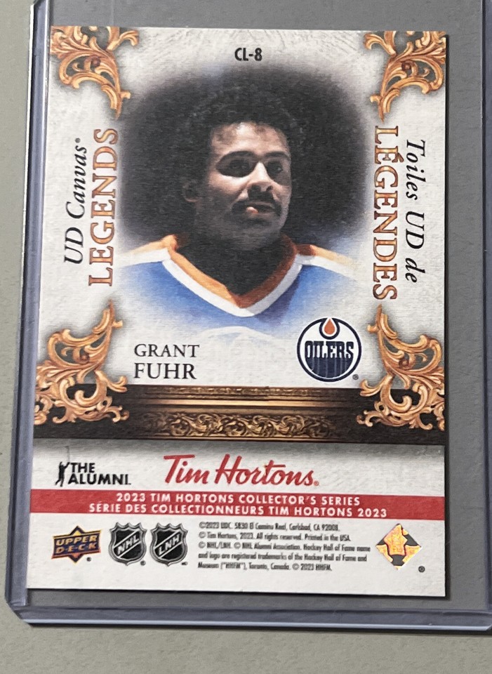 GRANT FUHR EDMONTON OILERS 2023 UPPER DECK TIM HORTONS LEGENDS UD ...