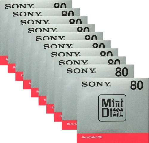 Sony MD Blank Minidisc 80 Minutes Recordable MD MDW80T 10 disk set ...