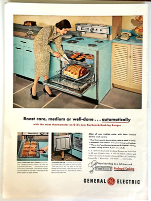 Vintage 1950s GE General Electric Cooking Range Stove Oven Magazine ...