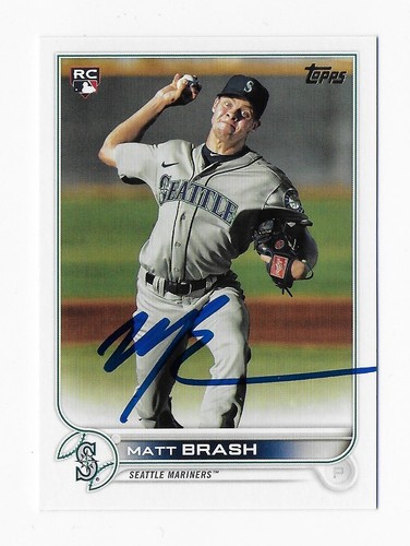 2022 TOPPS #561 MATT BRASH MARINERS AUTOGRAPHED SIGNED BASEBALL CARD RC ...