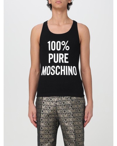 Moschino Couture Ribbed Tank Top with Logo Men Black | eBay UK