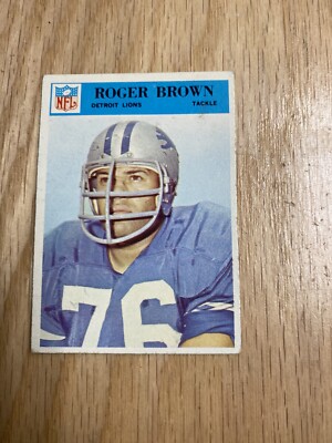 1966 Philadelphia Football Roger Brown Detroit Lions Card #67 | eBay