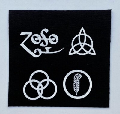 Zoso Front Cloth Patch Sew On Badge Punk Rock Approx 4.25" X 4.25 ...