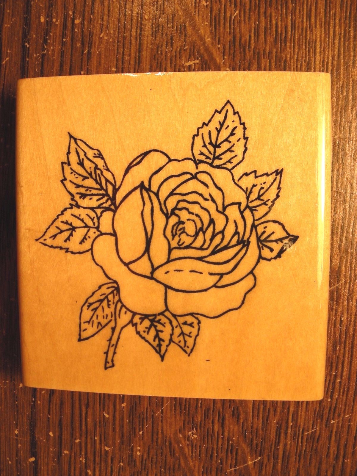 Anita's Rubber Stamp - Large Rose, single stamp, mounted on wood | eBay