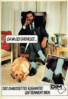 publicité Advertising 0423 1981 chaussettes Dim mi-chaussettes caviar ...