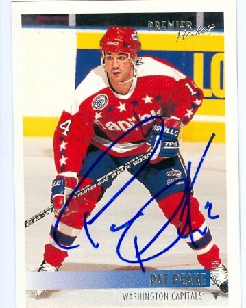 Pat Peake autographed Hockey Card (Washington Capitals) 1994 Topps ...