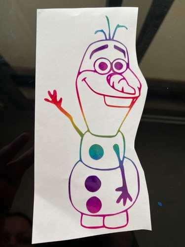 1X OLAF MUILTI COLOUR MIRROR FINISH GLOSS VINYL DECALS LAPTOP CAR ...