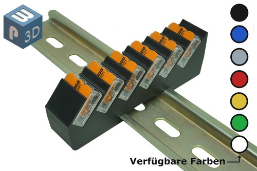 Din Rail Hutschienenhalter für 6x Wago Klemmen / lever clamps (221-412/ ...