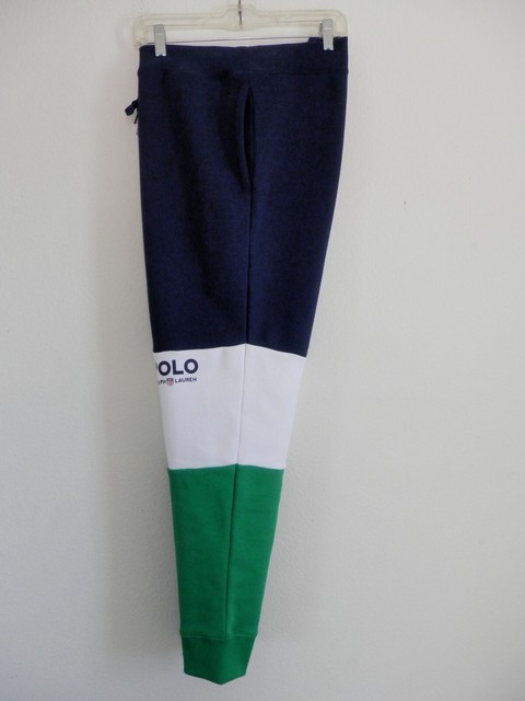 Ralph Lauren Polo COLOR BLOCK Graphic Logo Fleece Jogger Sweat Pant Men ...