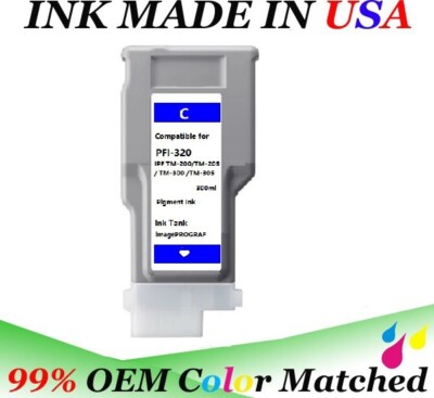 VC PFI-320 Cyan Ink Cartridge Canon Image PROGRAF TM-200 TM-205 TM-300 ...