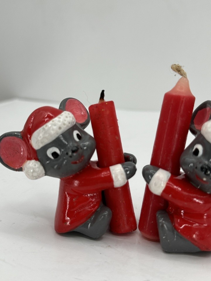 Vintage Ceramic Mouse Pair Candle Hugger Set -Candles Included ~ 2.5 ...