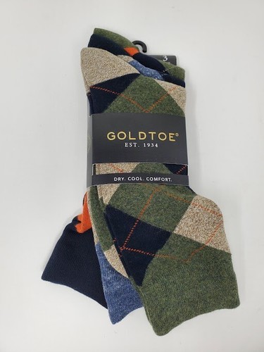 GOLD TOE Men's 3 pack Carlyle Argyle Crew Socks, 10-13, Multi-color | eBay