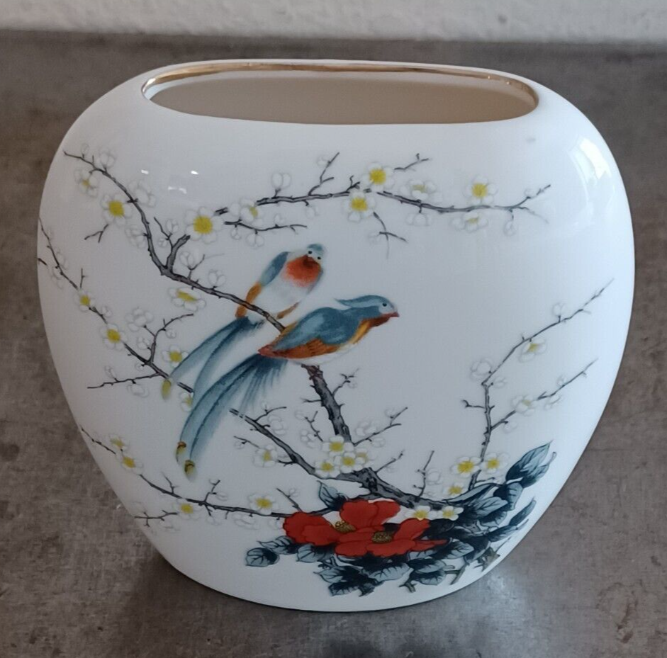 Fine Chinese Jay Japan Vase Birds & Cherry Blossoms 4.25" Tall | eBay
