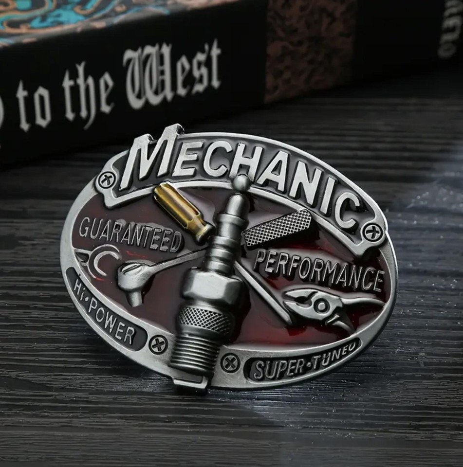 Mechanic Tools Belt Buckle Enameled, Embossed Metal Design | eBay
