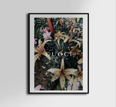 Gucci Floral Canvas Poster Wall Art Home Decor | eBay