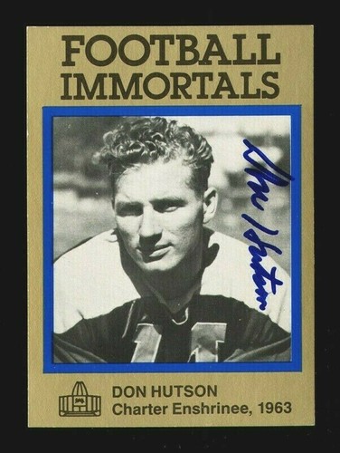 1985 FOOTBALL IMMORTAL DON HUTSON AUTOGRAPHED HIGHEST QUALITY GEM MINT ...