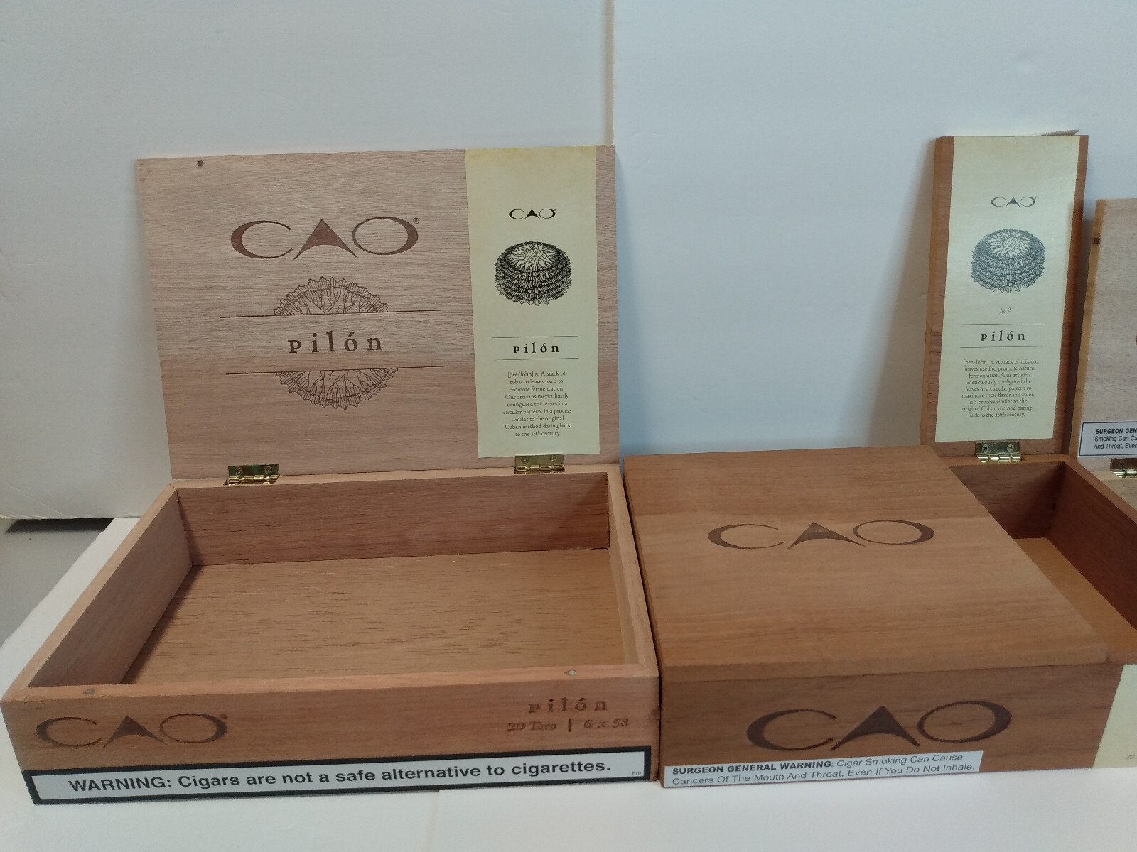 CAO PILON Wood Cigar Boxes Empty Unique Split Lids Mixed Lot of 15 ...