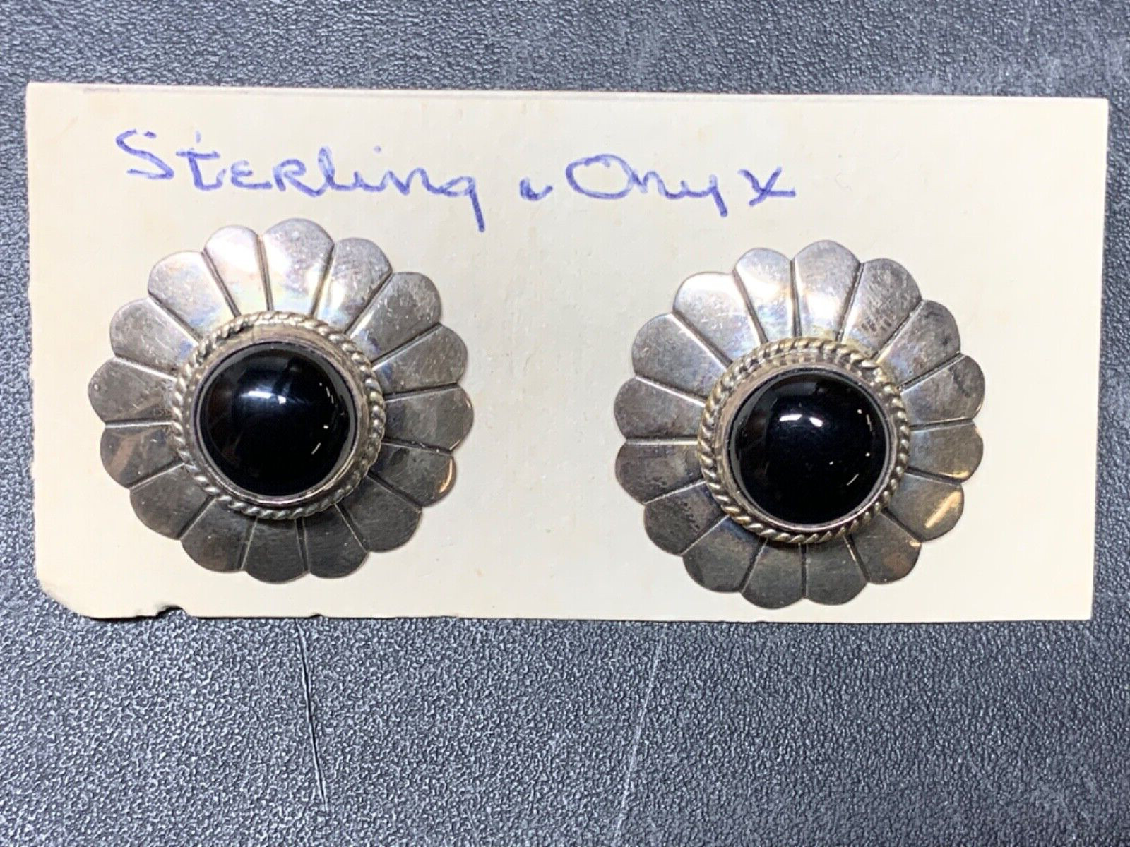 Vintage Artie Yellowhorse Signed Sterling & Onyx 925 … - Gem