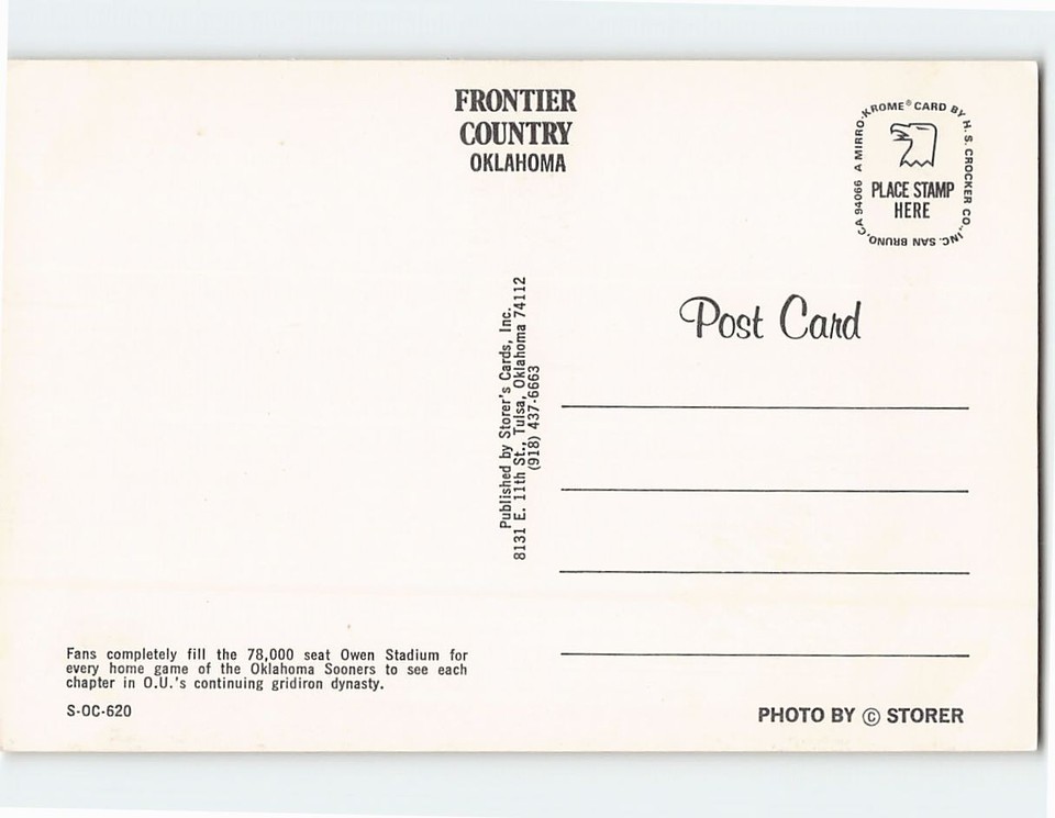 Postcard Big Red Country Owen Stadium Norman Oklahoma USA | eBay