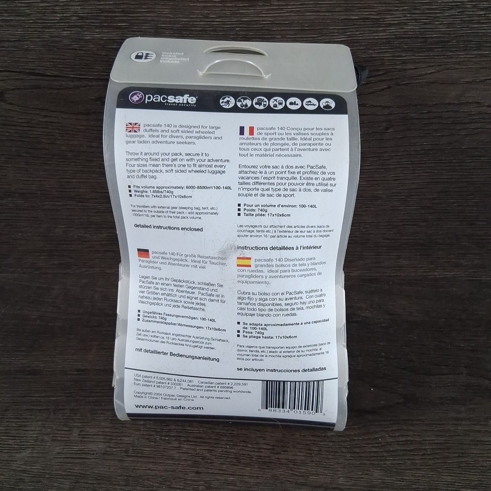 Pacsafe 140L Backpack And Bag Protector Stainless Steel Exomesh | eBay