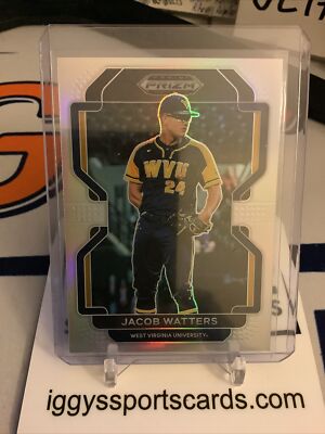 Jacob Watters SILVER PRIZM 2022 Panini Prizm Draft Picks Baseball WVU ...