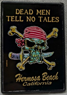 Hermosa Beach California Fridge Magnet Skull Crossbones Pirate ...