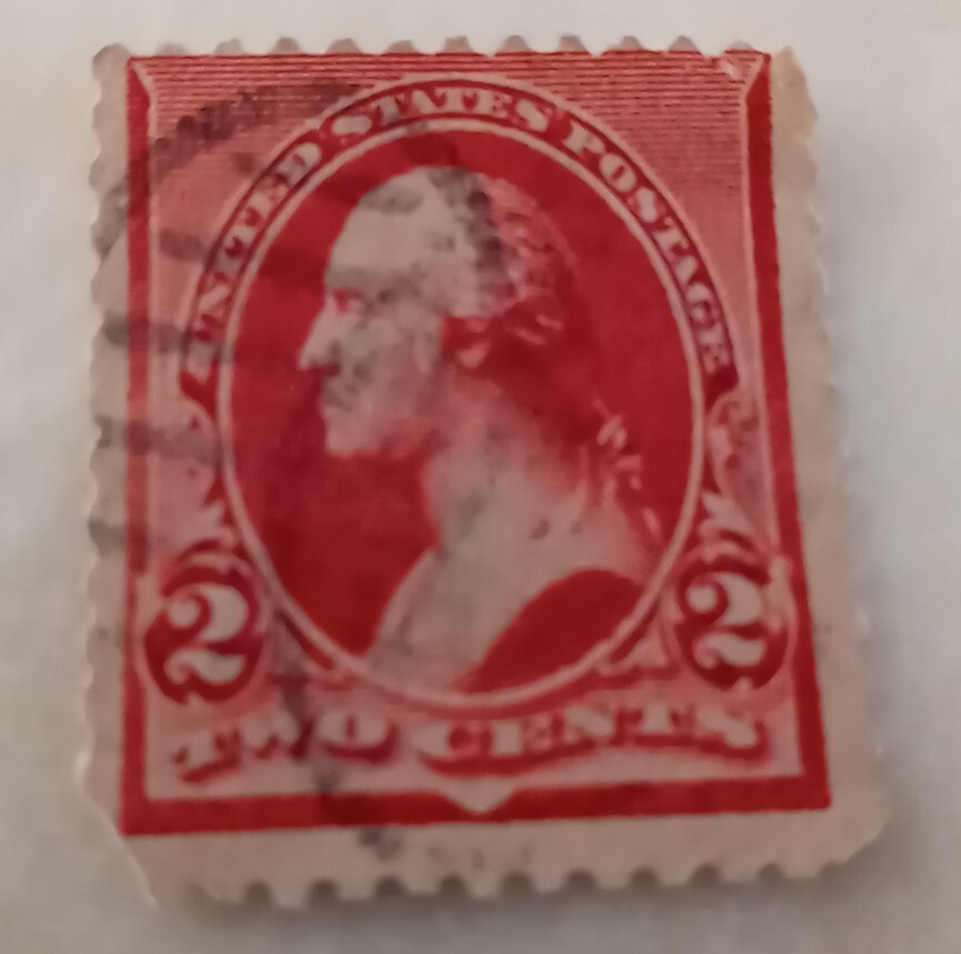 US Postage Stamp George Washington Two Cent 2¢ Red Stamp 1890-1898 Very ...
