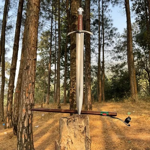 CUSTOM HANDMADE D2 TOOL STEEL SWORD TEMPLAR SWORD WITH SHEATH | eBay