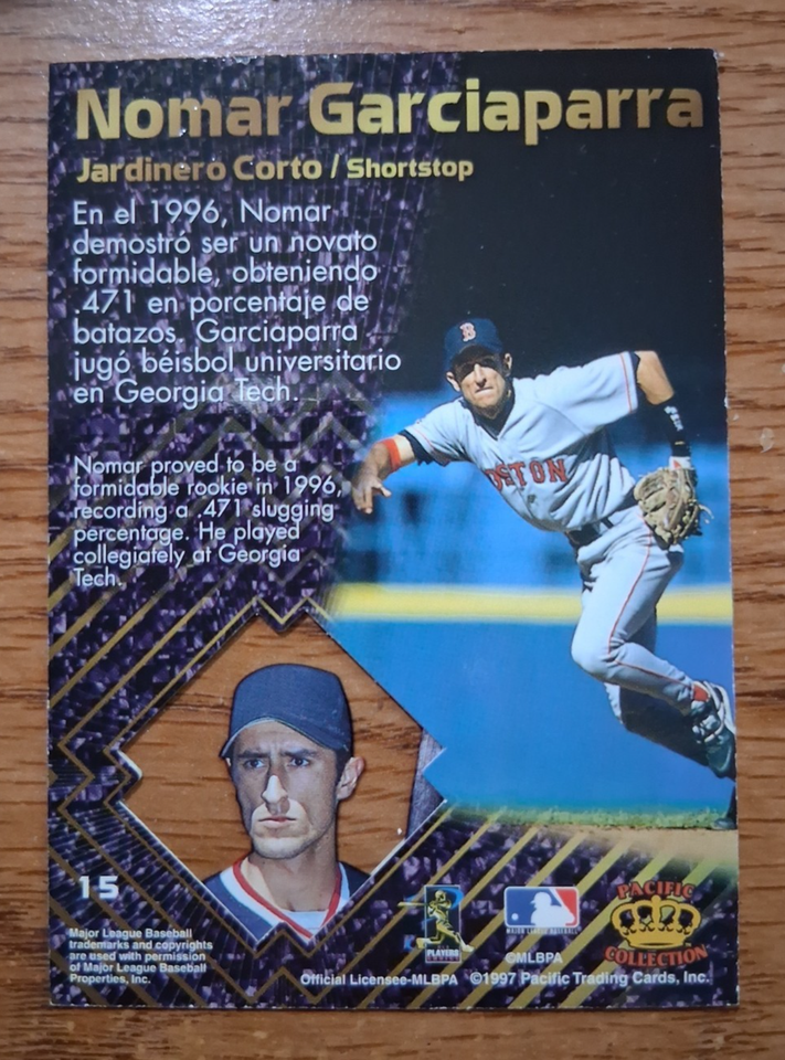 1997 Pacific Prism Invincible Light Blue #15 Nomar Garciaparra RC ...