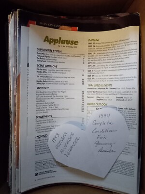 Mary Kay Applause Magazines 1993 1994 1995 1996 1997 1998 Beauty Books ...