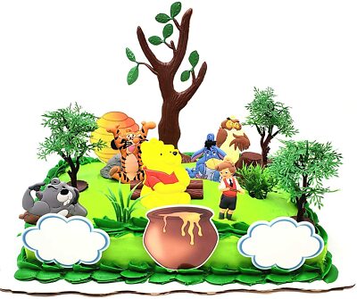 Winnie the Pooh Deluxe Birthday Cake Topper Set with Tigger, Eeyore ...