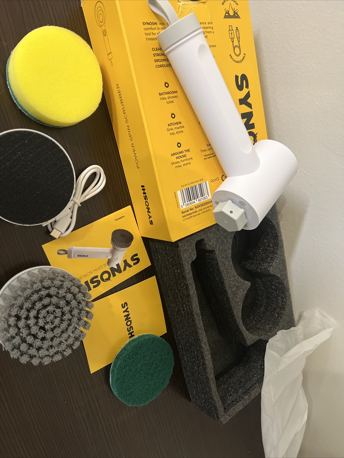 SYNOSHI® Electric Spin Scrubber with 3 Cleaning Heads OR Extra ...