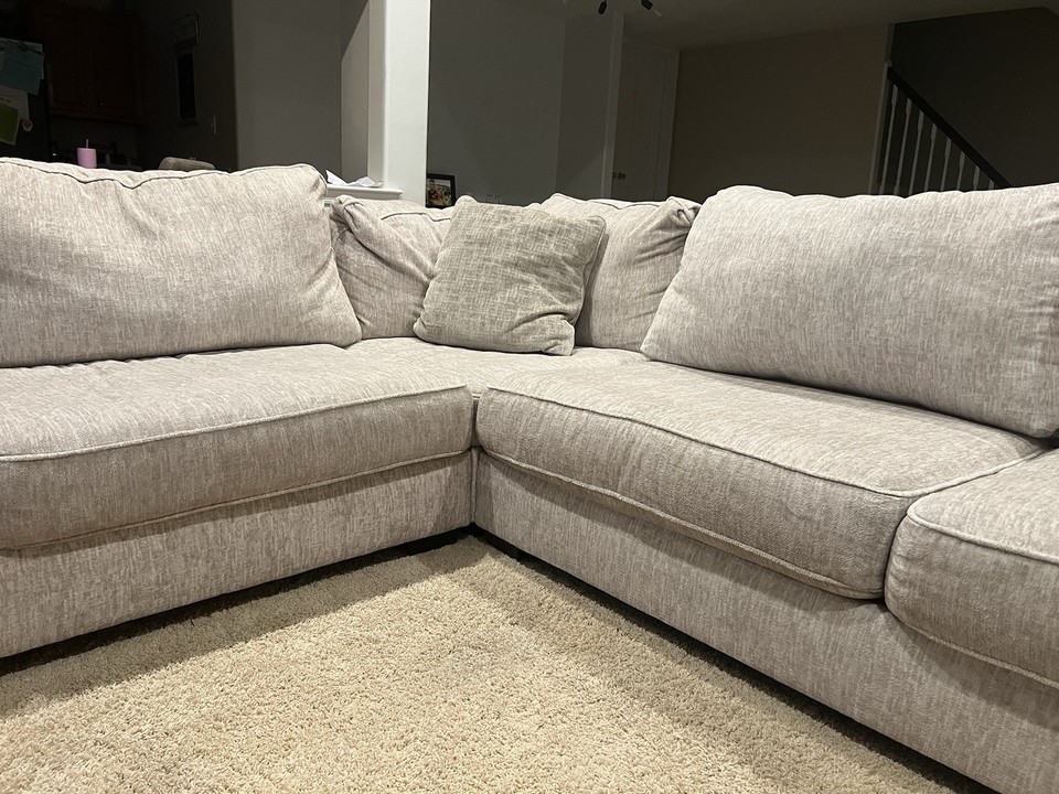 Rawcliffe Parchment Beige L Shaped Sectional Sofa | eBay