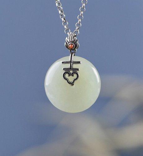 I05 Pendant Disc Circle made of Light Jade Silver 925 | eBay