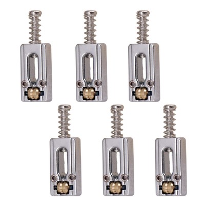 6X Qin Code Guitar Bridge String Roller Saddles Metal for Electric ...