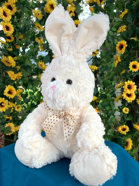 Best Made Toys White Fluffy Bunny Rabbit 13" SOFT Cuddly Plush Stuffed ...