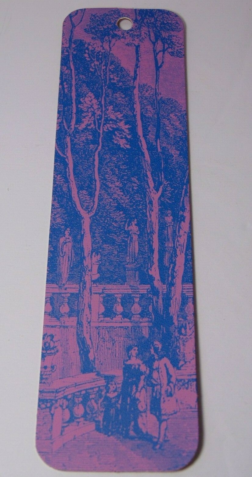 Vtg 1970s Hallmark Leather Bookmark COLORFUL Pink Purple Victorian Era ...