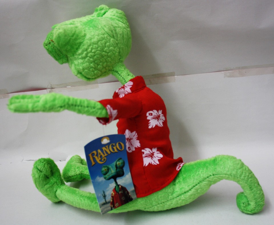 RARE RANGO GREEN LIZARD 12" PLUSH TOY FIGURE JOHNNY DEPP PARAMOUNT PMS ...