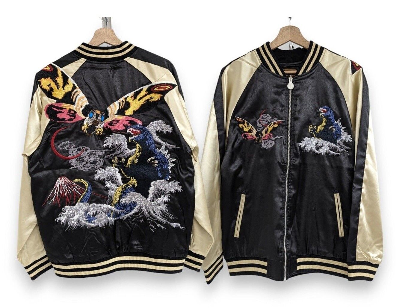 Sukajan Godzilla Mothra Embroidery Jacket M-3XL size 100% polyester ...