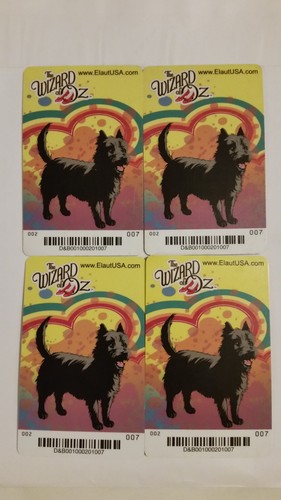 Set of 4 Dave and Busters Wizards Of Oz TOTO Rare Cards | eBay