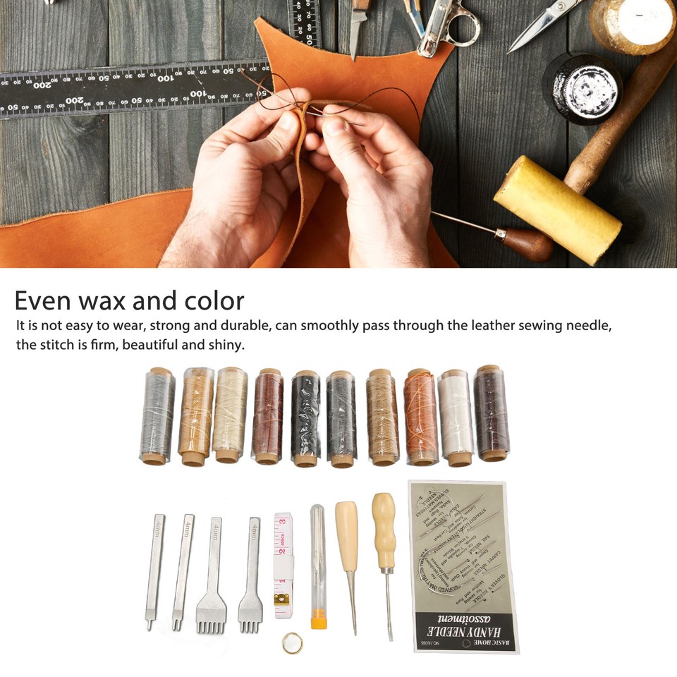 Leather Sewing Kit Leather Working Supplies With Waxed Thread Stitching ...