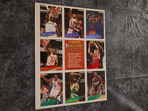 (2) 1994-95 fleer Basketball Series 1 Uncut Sheets O'Neal, Ewing ...