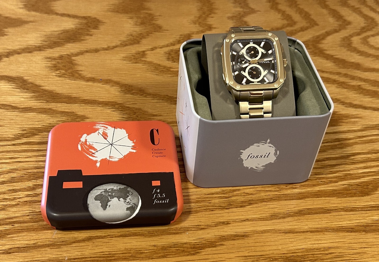 authentic+Fossil+Men%27s+Inscription+Gold-Tone+Stainless+Steel+Watch ...