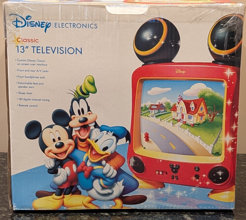Disney 13" Mickey Mouse Special Edition CRT TV DT1300-C Tested Working ...