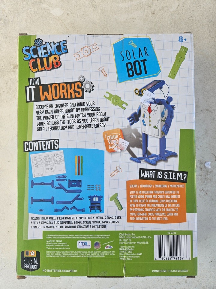 Science Club Solar Bot Build Your Own Solar Robot S.T.E.M NEW AND ...