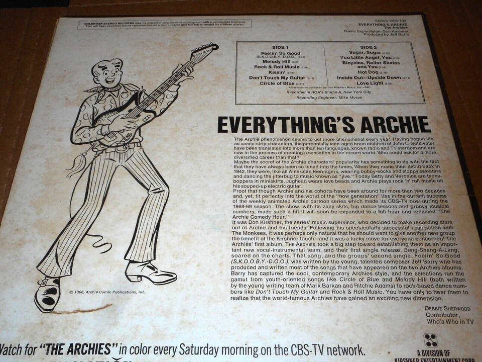 THE ARCHIES - EVERYTHING'S ARCHIE - CALENDAR KES-103 | eBay